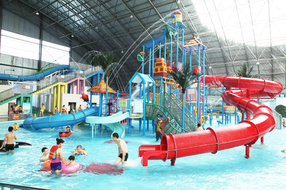 Fiberglass Aqua Playground Equipment Interactive Fiberglass Products / Customized Water Park ...