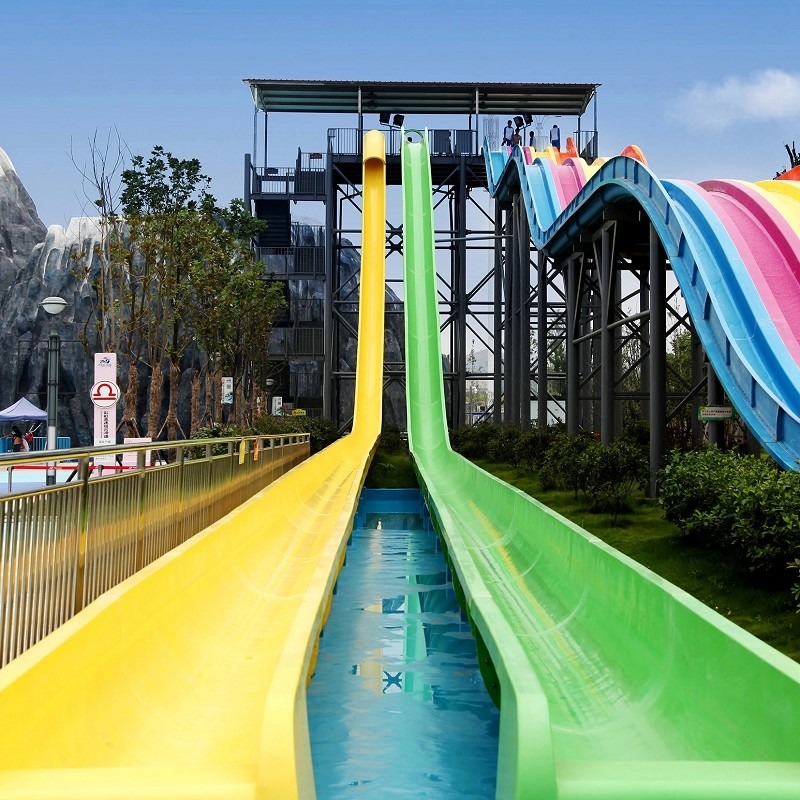 Theme Park Fiberglass Water Slides , Plastic Custom Combined Water raft ...