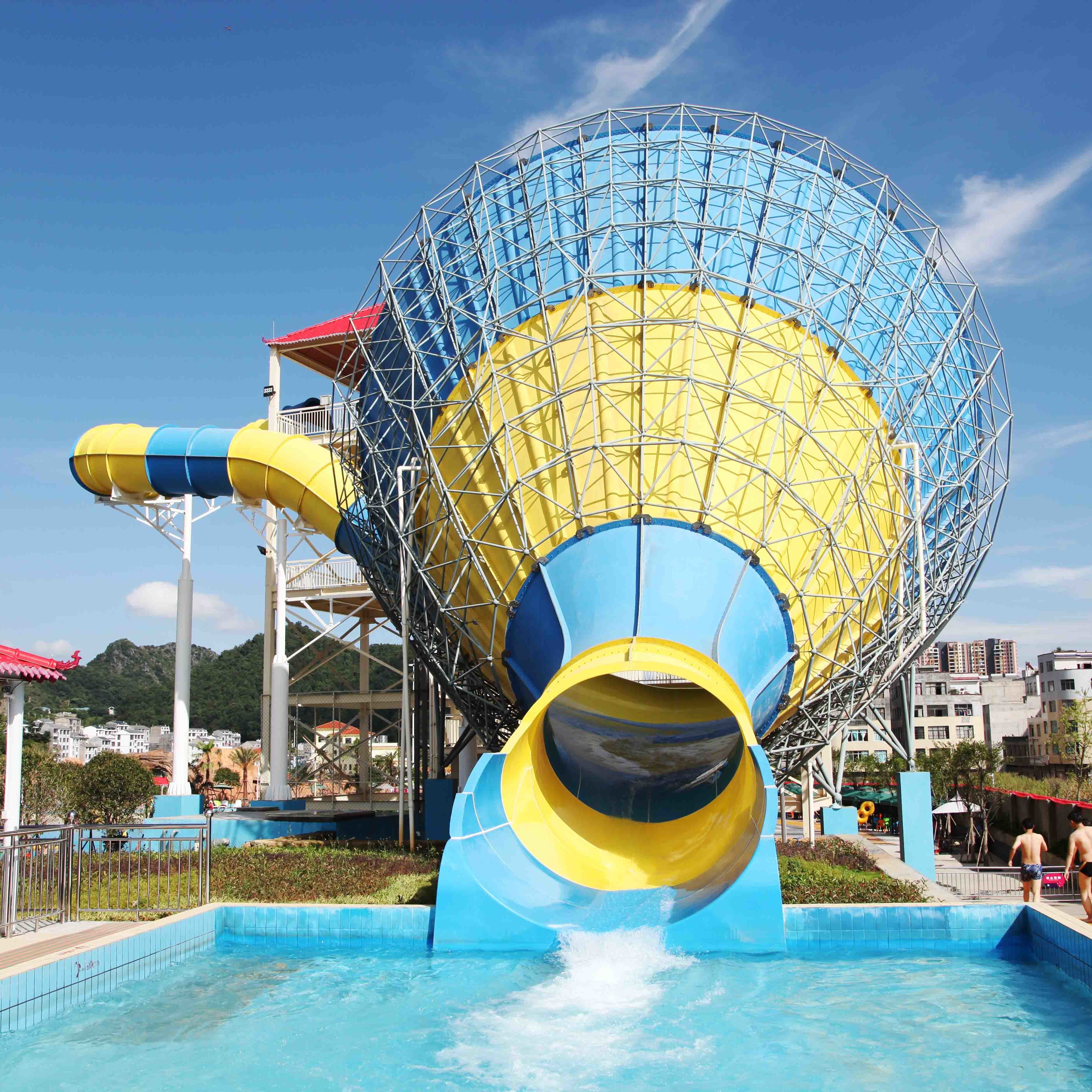 Galvanized Carbon Steel Tornado Slide For Aqua Park / Fiberglass Water ...